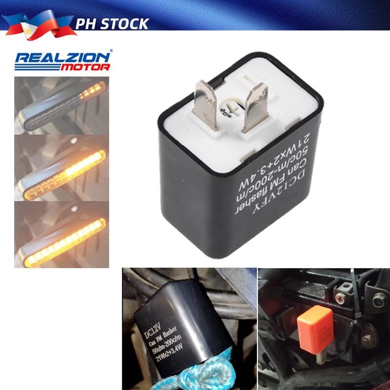 REALZION Flasher Relay LED Running Power Turn Signal Light Universal ...