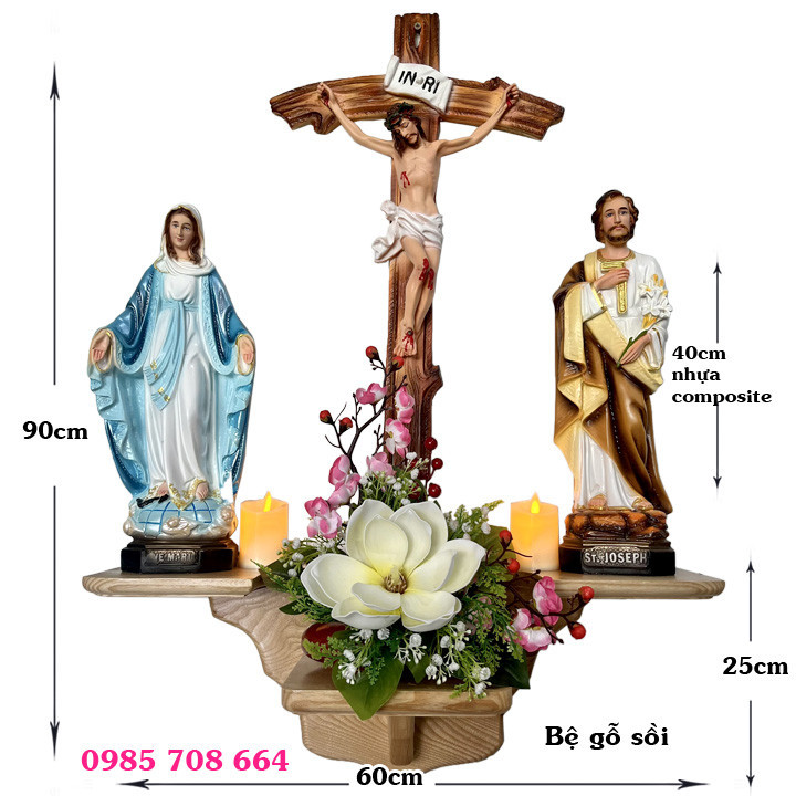 Catholic Altar Oak Wood Sample For Small House | Shopee Philippines