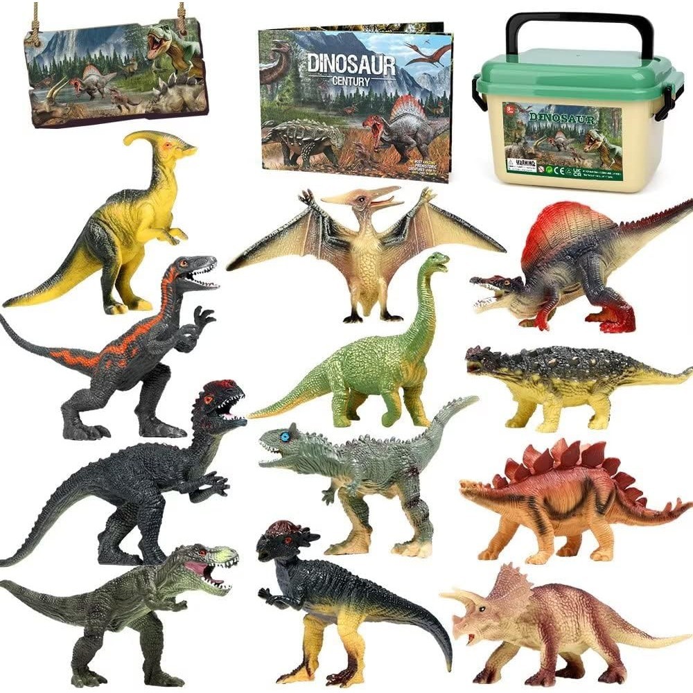 Dinosaur Toys 12pcs Dinosaur Figures Kyoryu Toys T-Rex Velociraptor ...