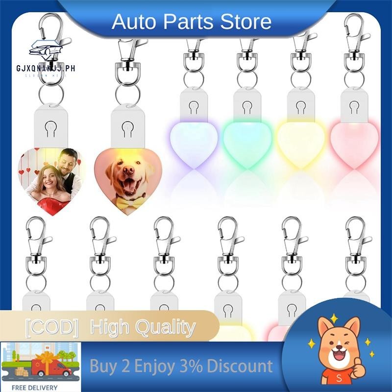 10 Pieces LED Sublimation Blank Keychain Lighted Heart Shape Transfer ...