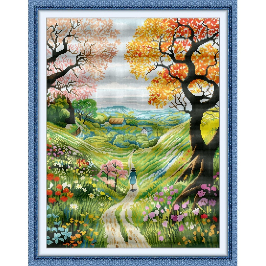 Joy Sunday Stamped Cross Stitch Ktis DMC Threads Chinese Cross Stitch ...