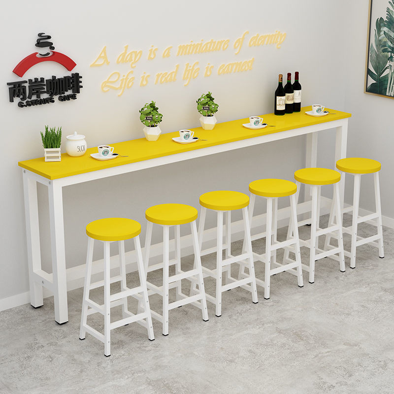 Wall-Mounted Bar Table High Stool Bar Table and Chair Set Long Table ...