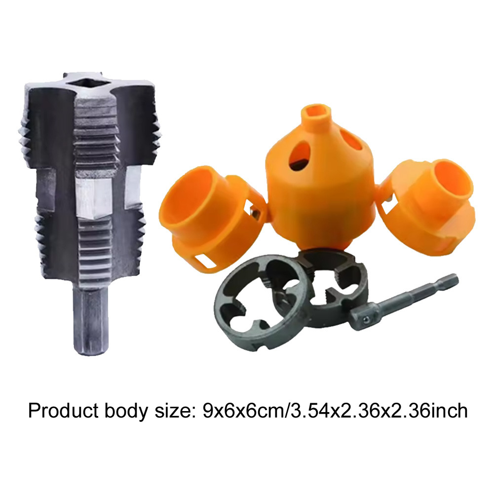 PVC Pipe Threader Kit with 1/2In 3/4 1 Inch Dies Pipe Threader Plumbing ...