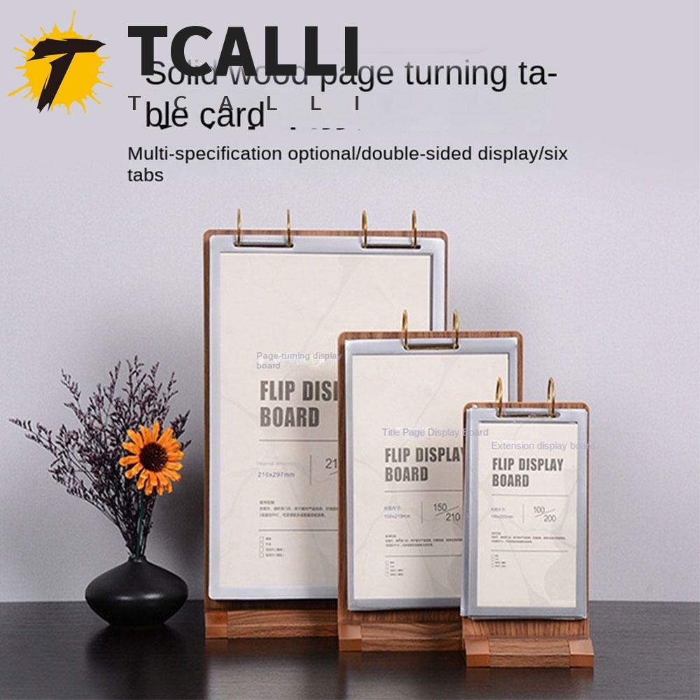 TCALLI Ads Display Stand, Wooden Holder Multi page Menu Card Holder, A4 ...