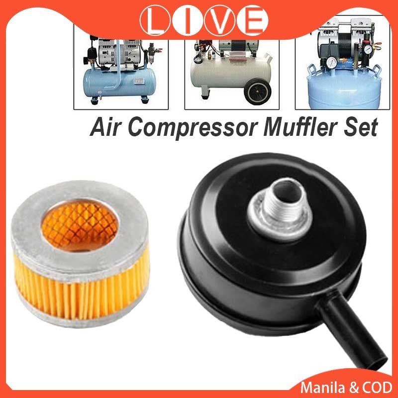Air Compressor Filter Cartridge And 20mm Black Plastic Intake Muffler ...
