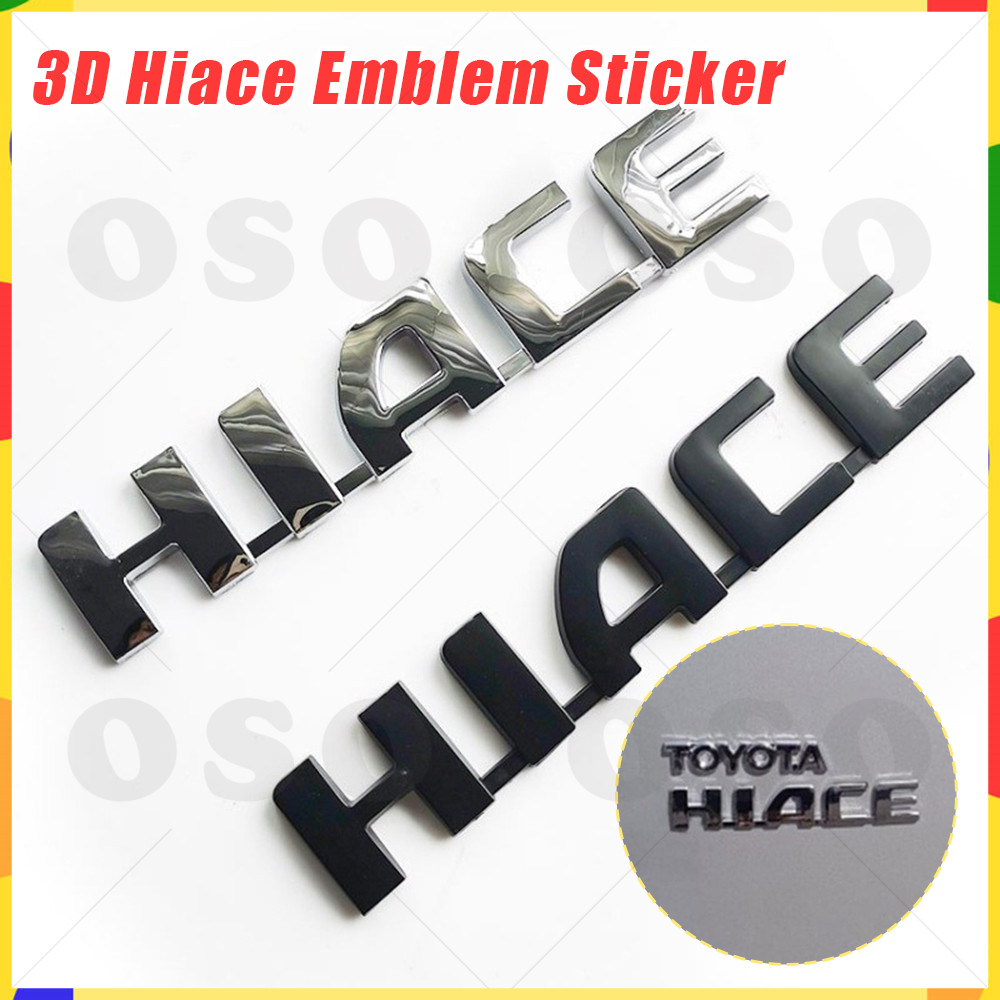 ABS Hiace Sticker Chrome Emblem Badge Logo Letter Black 3D Hiace Emblem ...