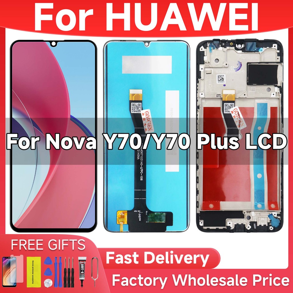 For Huawei Nova Y70 / Y70 Plus MGA-LX9 LX9N LX3 LCD Display with Frame Screen Touch Digitizer ...