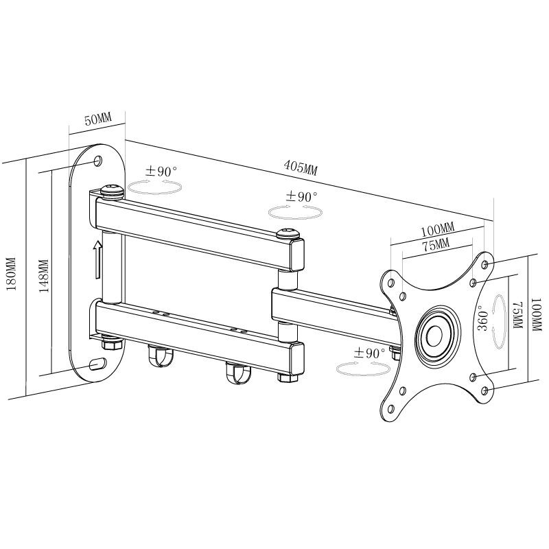 Yan Ercheng19-34Inch Monitor Stand Wall-Mounted Computer Stand Holder ...