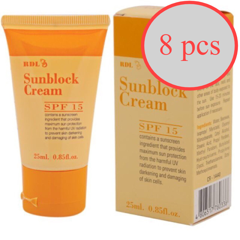 8pcs RDL Sunblock Cream SPF15 25mL | Shopee Philippines