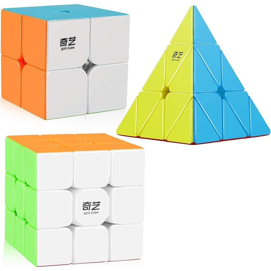 Speed Cube Set, Qiyi Toys Cube 3 Pack Qidi S2 2x2 Warrior S 3x3 Qiming ...