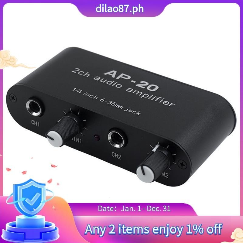 Dual Channel Amplifier Microphone Amplifier AP-20 for Live Sound Card ...