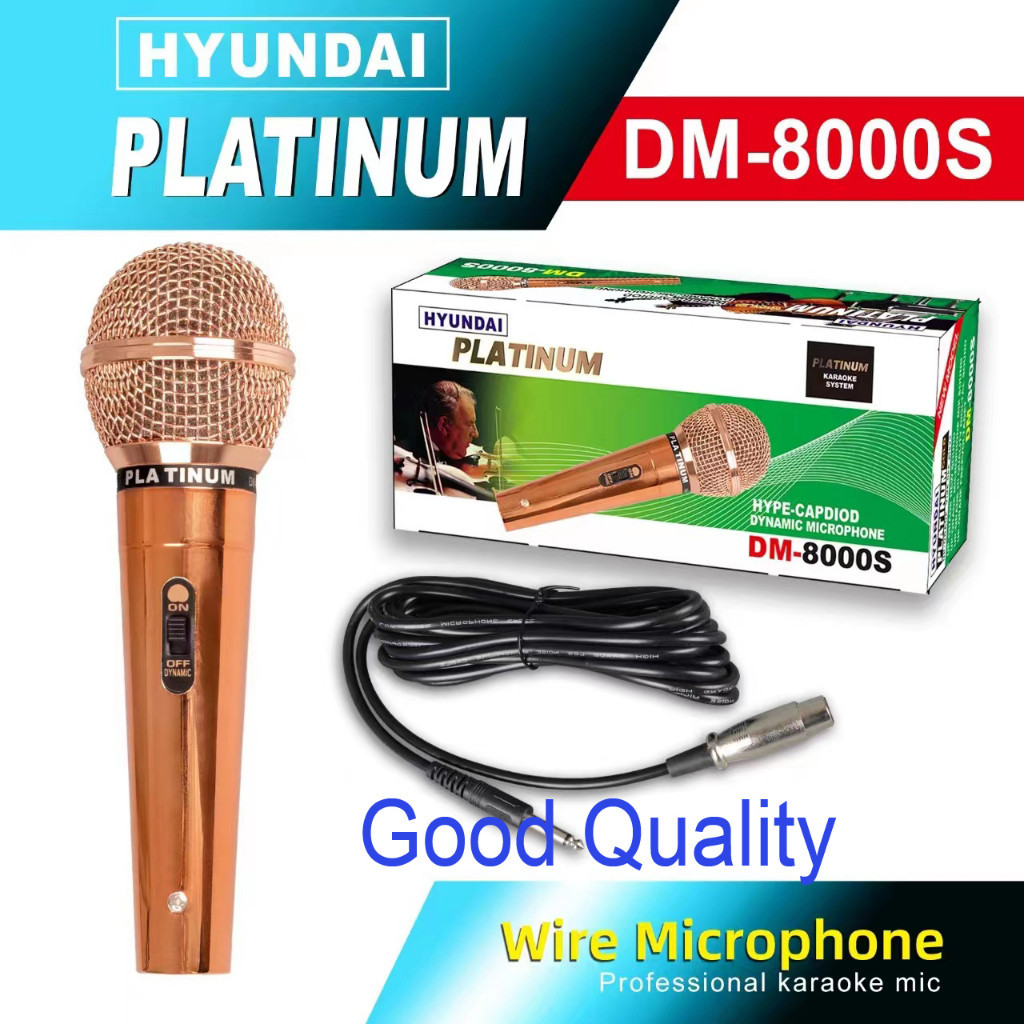 PLATINUM Karaoke DM-8000S Gold High-End Dynamic Wired Microphone High ...