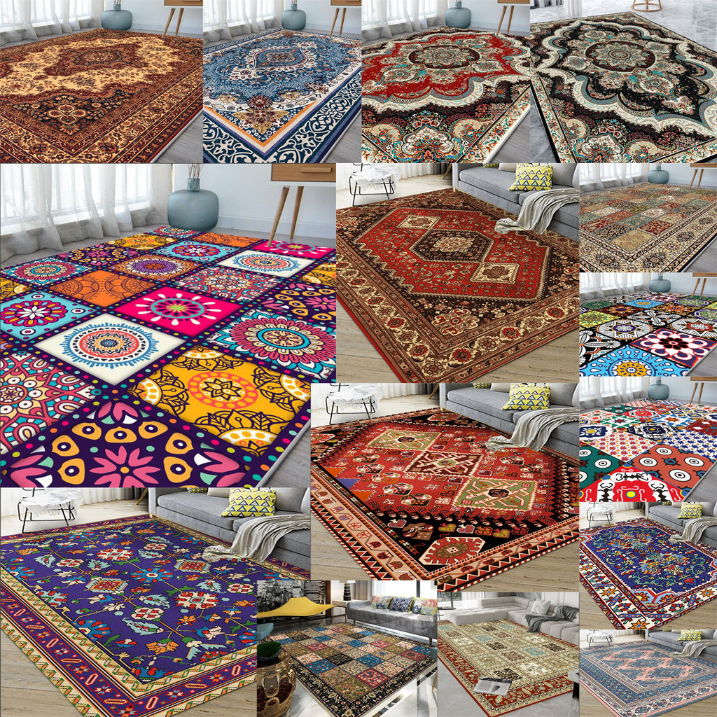【Ready Stock】New Turkish Carpet Mat Ethnic Style Home Mat For Living ...