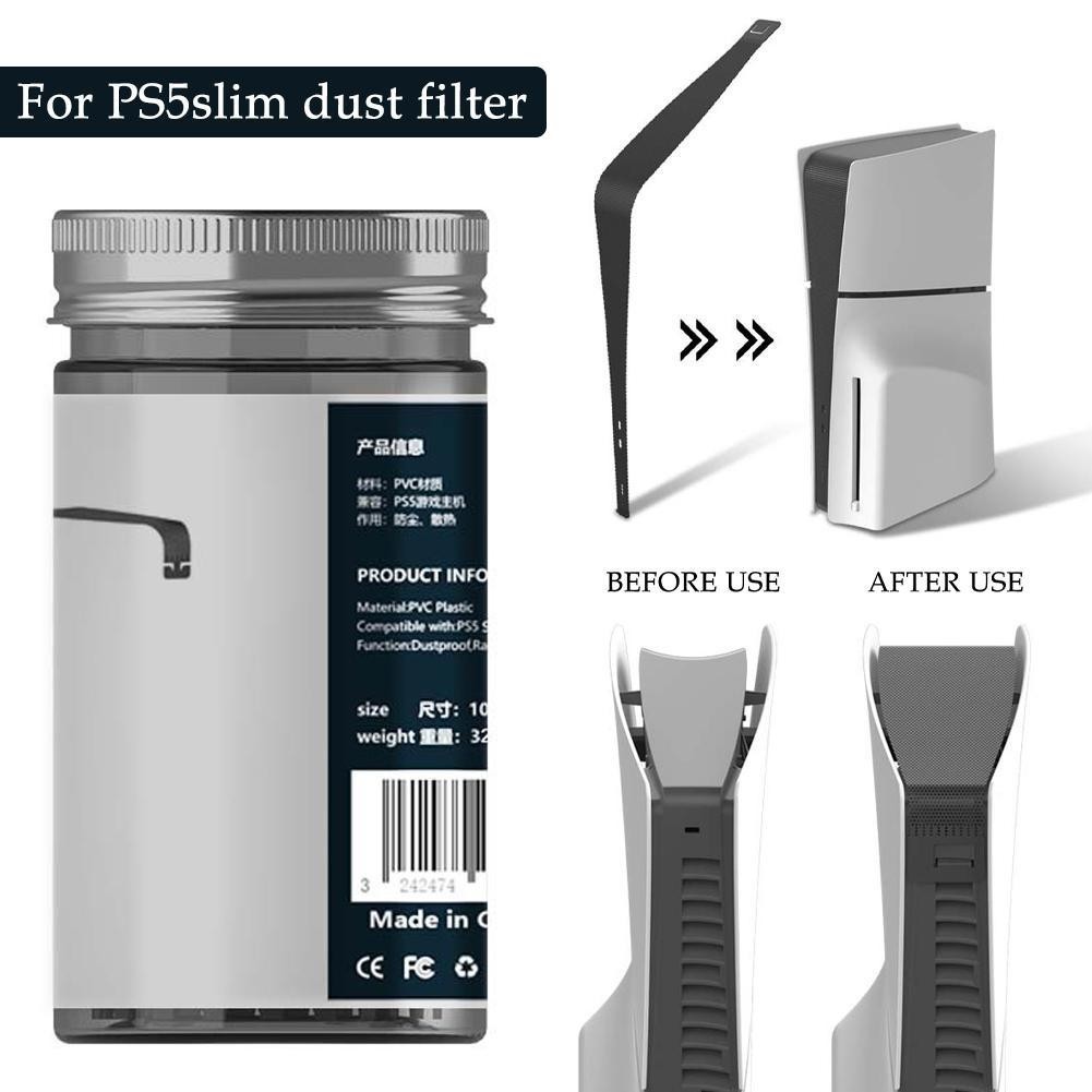 For PS5 & PS5 Slim Digital and Disc EditionConsole Side Dust Proof ...