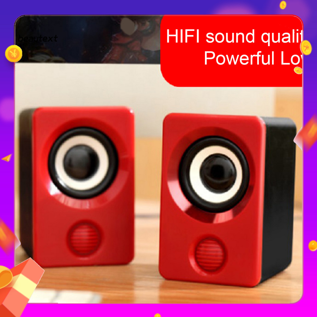 beautext Stereo Sound Speaker Computer Subwoofer Portable Mini Usb ...
