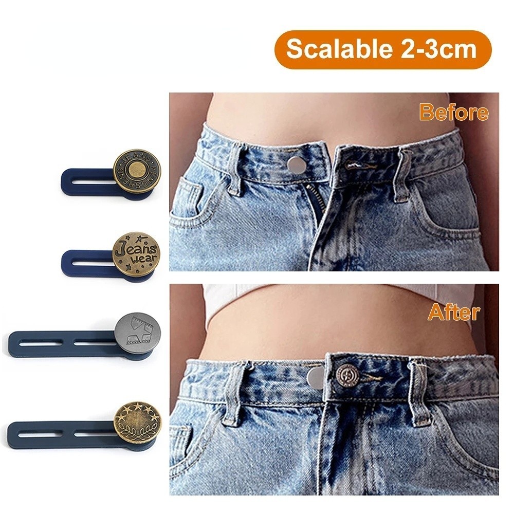 Removable Button Retractable Waist Expansion Button Clinch Free Seam ...