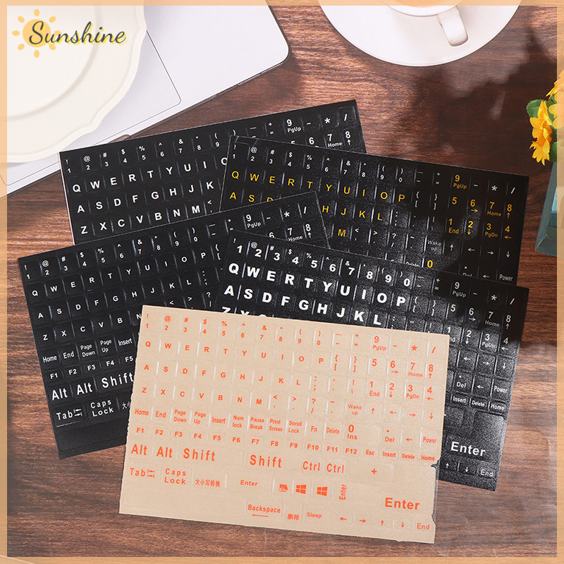 Sunshine> English 120 Keys Matte Standard Waterproof Keyboard Stickers ...