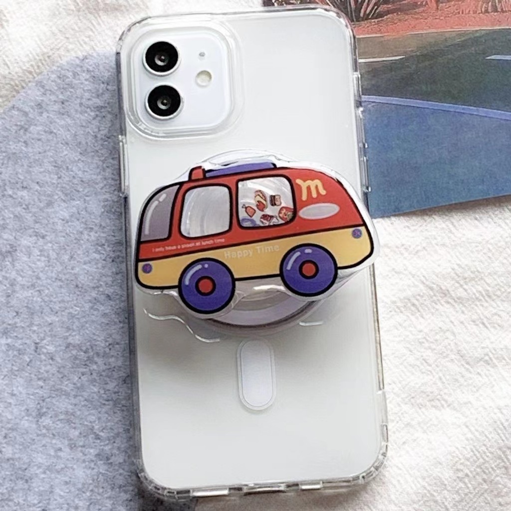 Lovely Bus Cartoon Plastic Phone Stand Cute Creative Live TV Stand ...