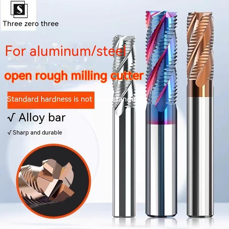 65 degree 55 degree rough tungsten steel milling cutter, 4-blade hard ...