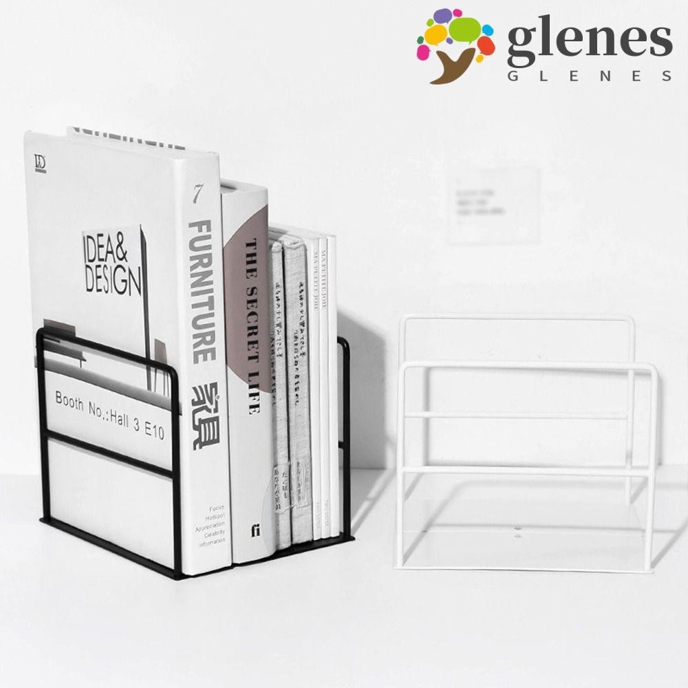 GLENES Book Stand School Iron Bookends Bookshelf Student Stationary ...