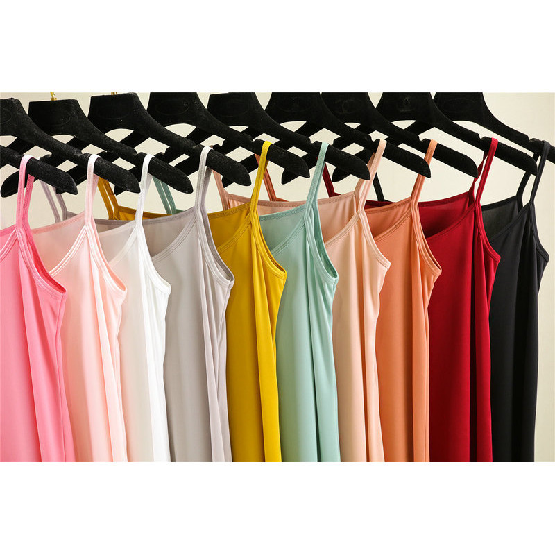 New Style Silk Sling Women's Long Skirt Black Inner Loose Long Dress ...