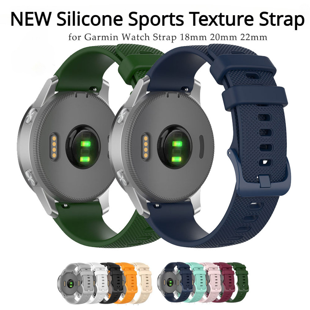 18mm 20mm 22mm NEW Silicone Sports Texture Strap compatible for Garmin ...