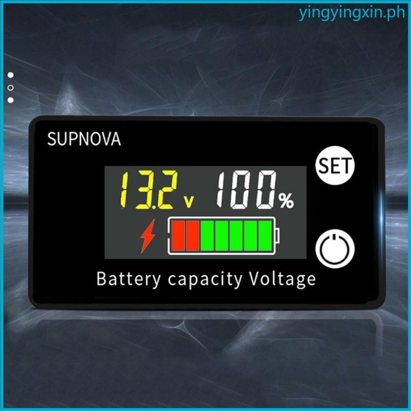 YIN Battery Capacity Indicator Voltage Meter with LCD Display Monitor ...