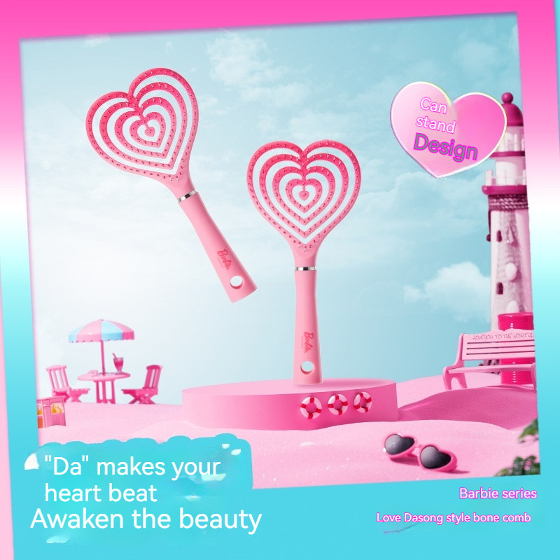 MINISO Barbie Pinky Love Shape Comb Hair Styling Bone Comb名创优品造型骨梳 ...