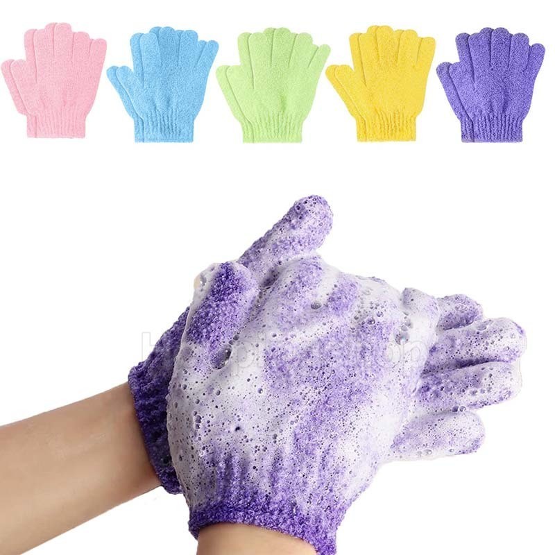 Bath Gloves Massage Clean Skin Tools Five-finger Bath Towel Back Rub ...