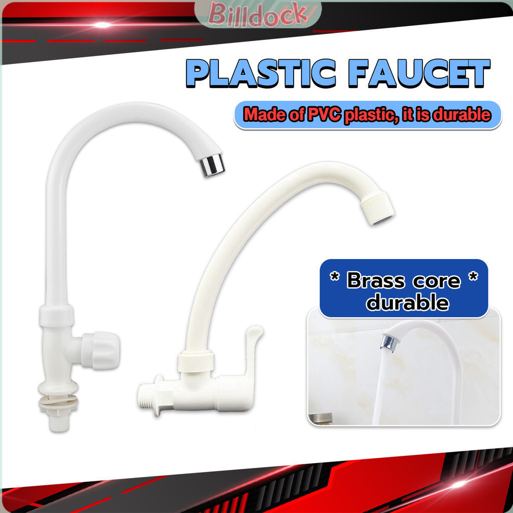 B.D. PVC White plastic faucet Kitchen water faucet 1/2inch | Shopee ...