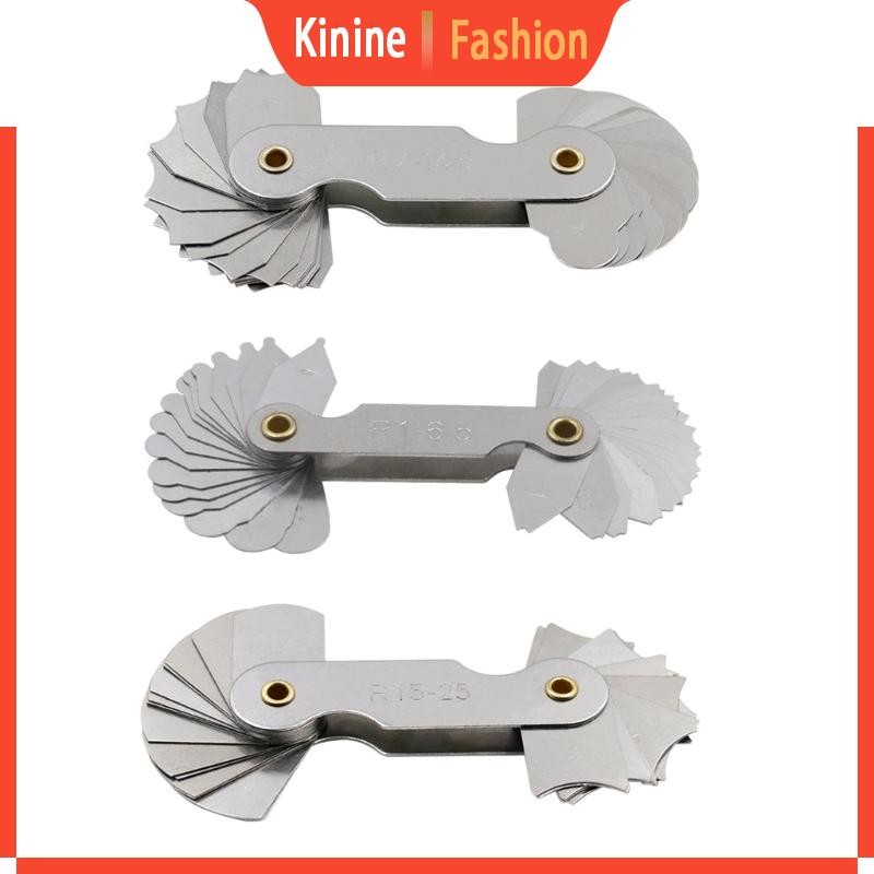 KIN Radius- Fillet-Gauge Concave Convex Arc Measuring Tool R1-6 5 R7-14 ...