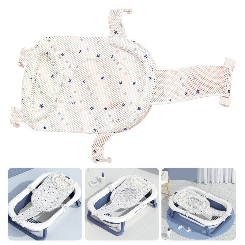 lun Newborns Baby Bathtub Net Pocket Foldable and Portable Shower Bed ...