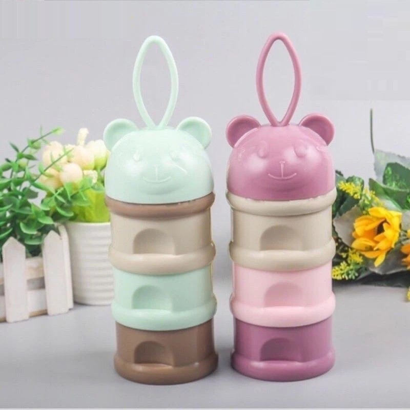3-layer milk dispenser for babies, safe PP plastic multi-compartment ...