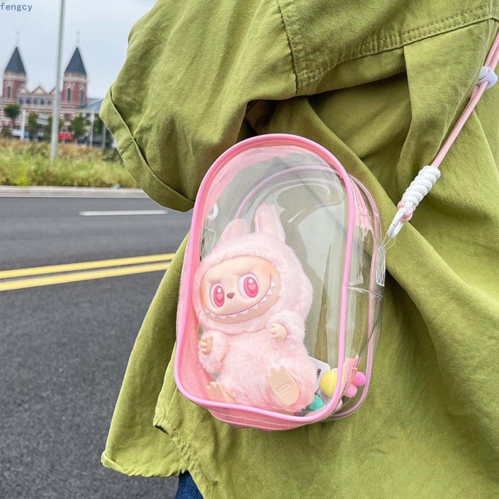 FENGCY Labubu Clear Outdoor Doll Bag, Labubu V2 Doll with Keychain ...