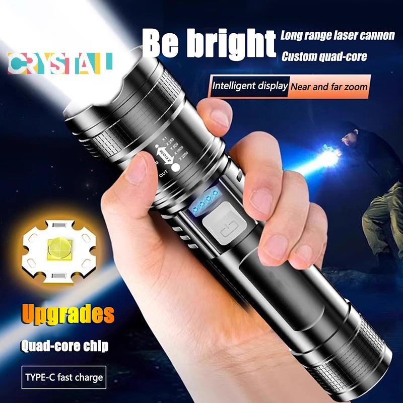 Crystal- Ultra Bright Lantern Super Powerful LED Flashlight Zoom Torch ...