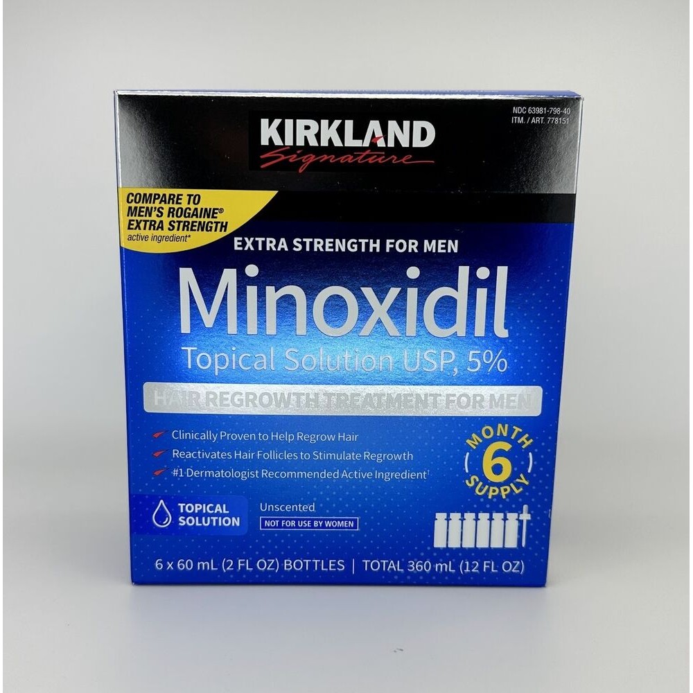 Kirkland Signature Minoxidil 5% Men Hair Regrowth Solution 6 Month ...