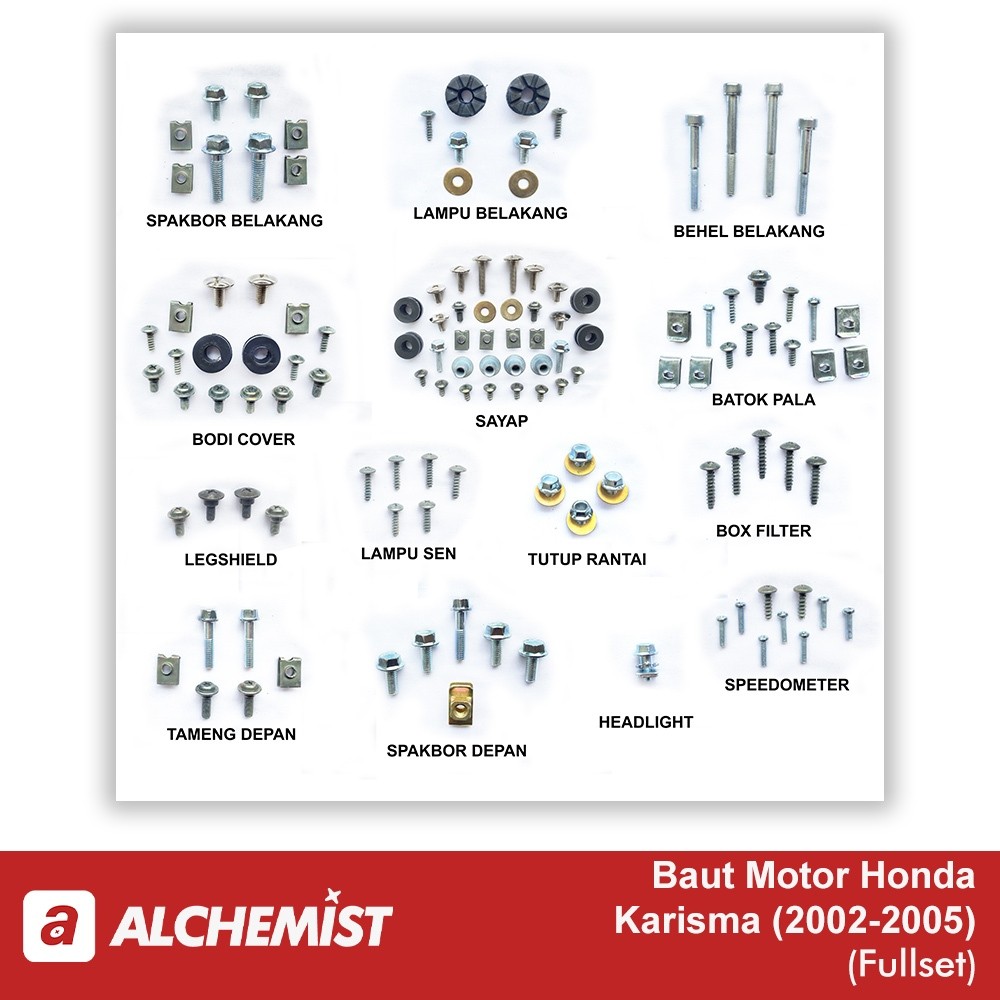 Karisma New Full Body Bolts / Honda Karisma New Bolts Full Set / Honda ...