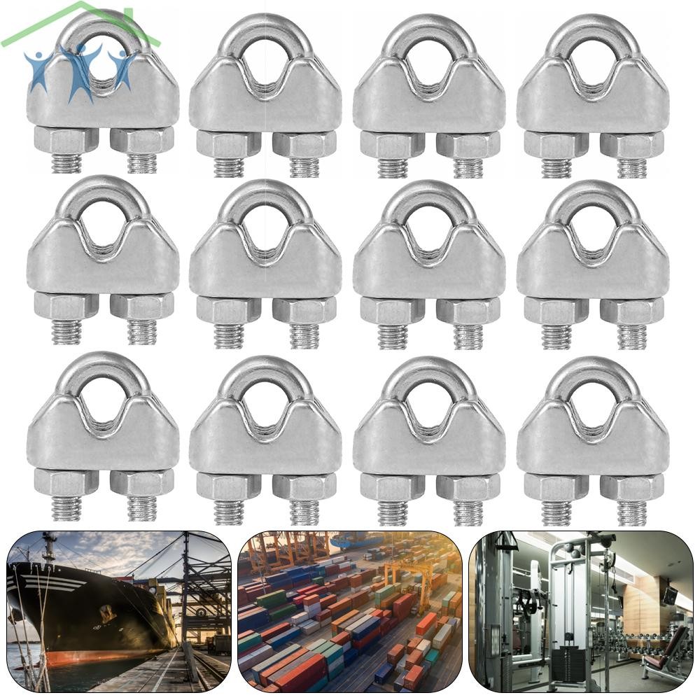 12pcs 304 Stainless Steel Heavy Duty Wire Rope Clamp M3 3mm Cable Clip ...