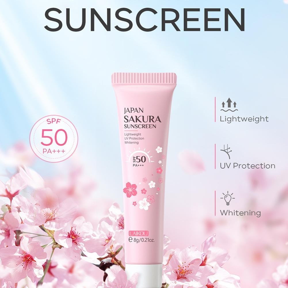 LAIKOU Sunscreen Whitening Creams Sakura Face Body Protection Lasting Sunscreen SPF50 UV Long ...