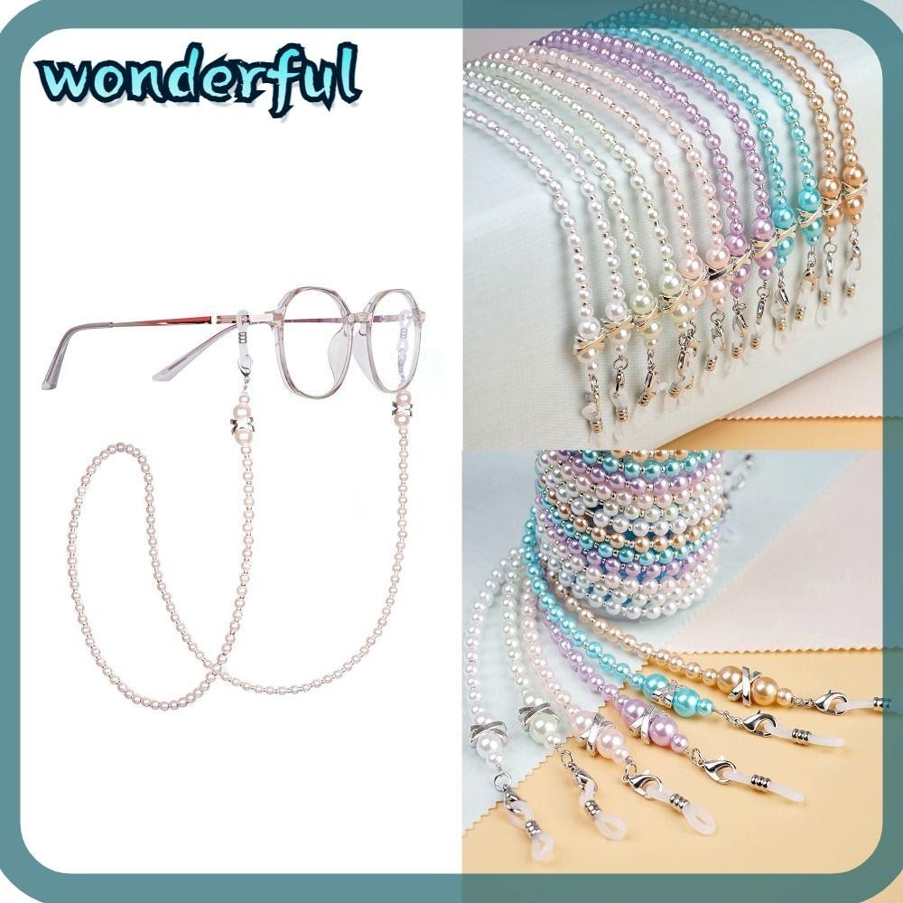 WONDER Reading Glasses Chain, Imitation Pearl Beaded Chain Sunglass ...