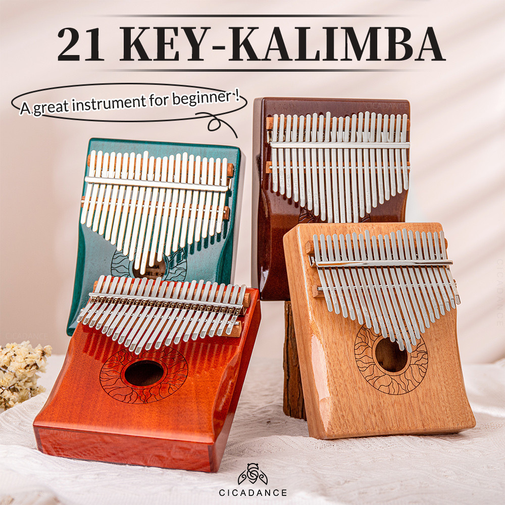 Wooden Kalimba 21 key Round Hole Sound Clear Thumb piano Acoustic ...