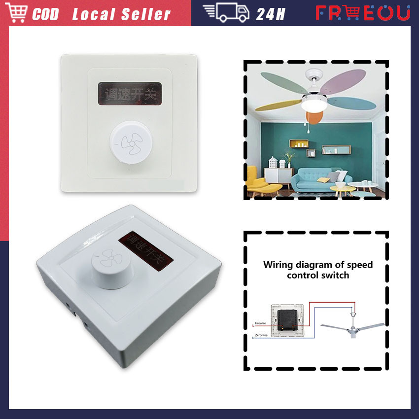 Ceiling Fan Controller Switch Universal Fan Controller Stepless Speed ...