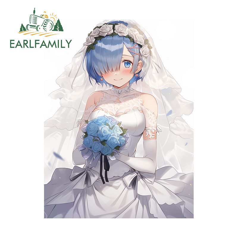 EARLFAMILY 13cm x 9.8cm Re Zero Rem Car Sticker Windshield Weather ...