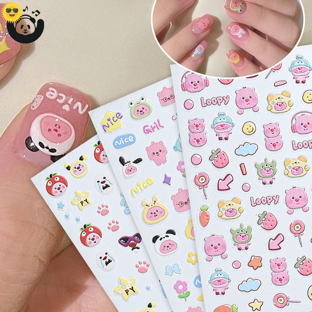 Kawaii Anime Loopy Stickers Cute Fashionable Versatile Relief Nail ...