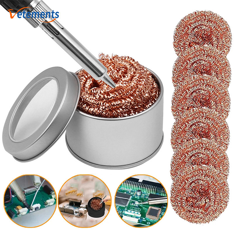 Welding Desoldering Soldering Solder Iron Tip Cleaning Ball Wire Mesh ...