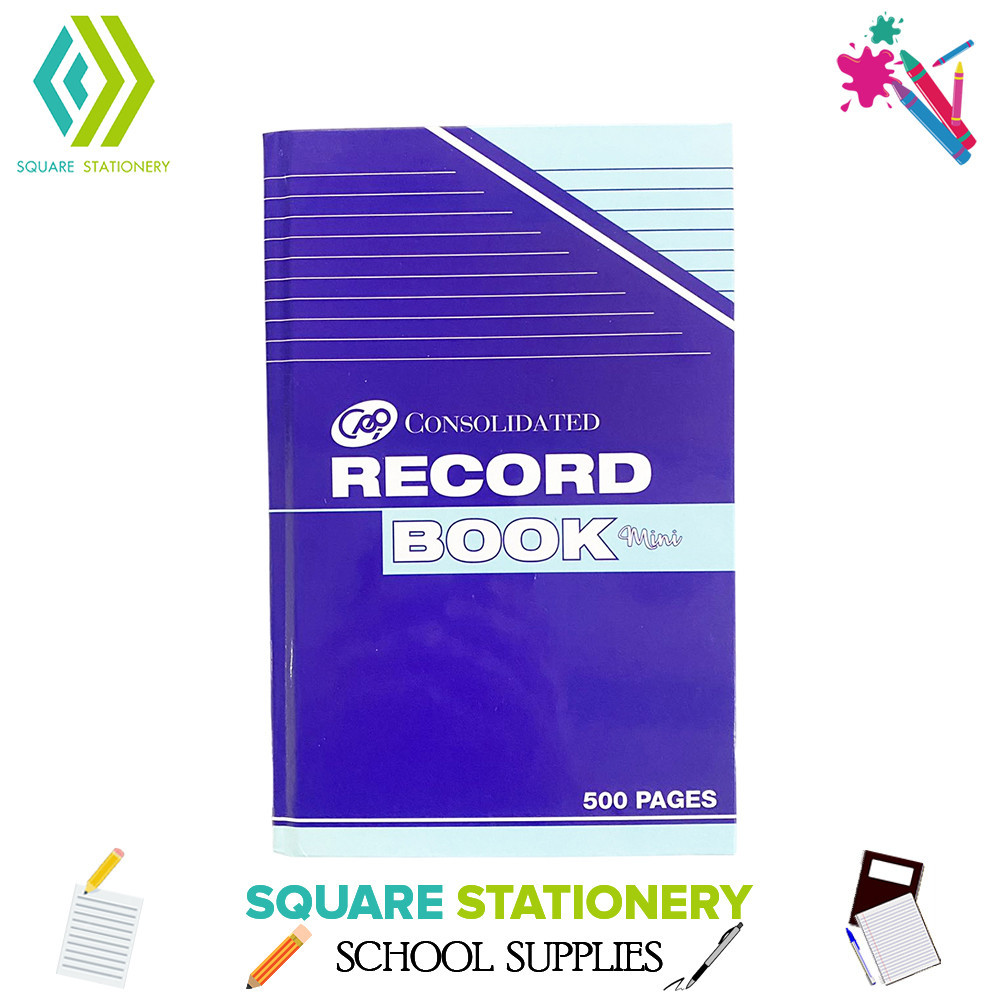 Square Stationery Mini Consolidated Record Book Logbook 500 Pages ...