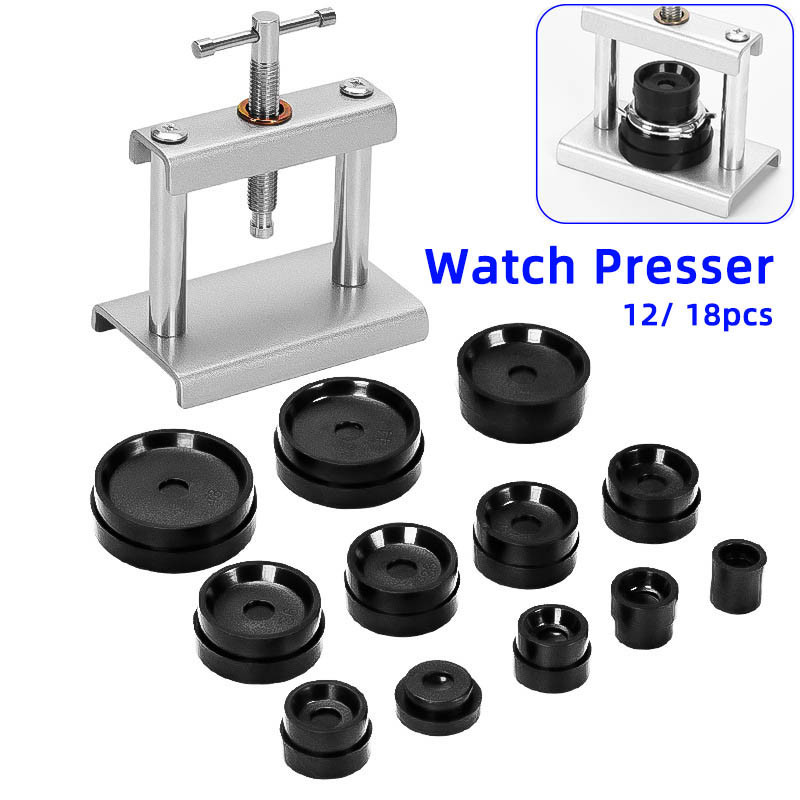 18 pcs Professional Watch Press Tool Set Watch Back Case Presser ...
