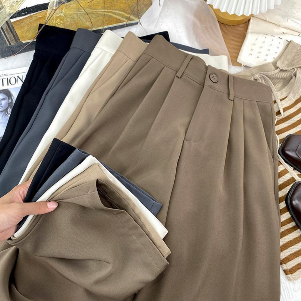 VELIN S-6XL Plus Size High Waist Pants For Women Korean Elastic Wide ...