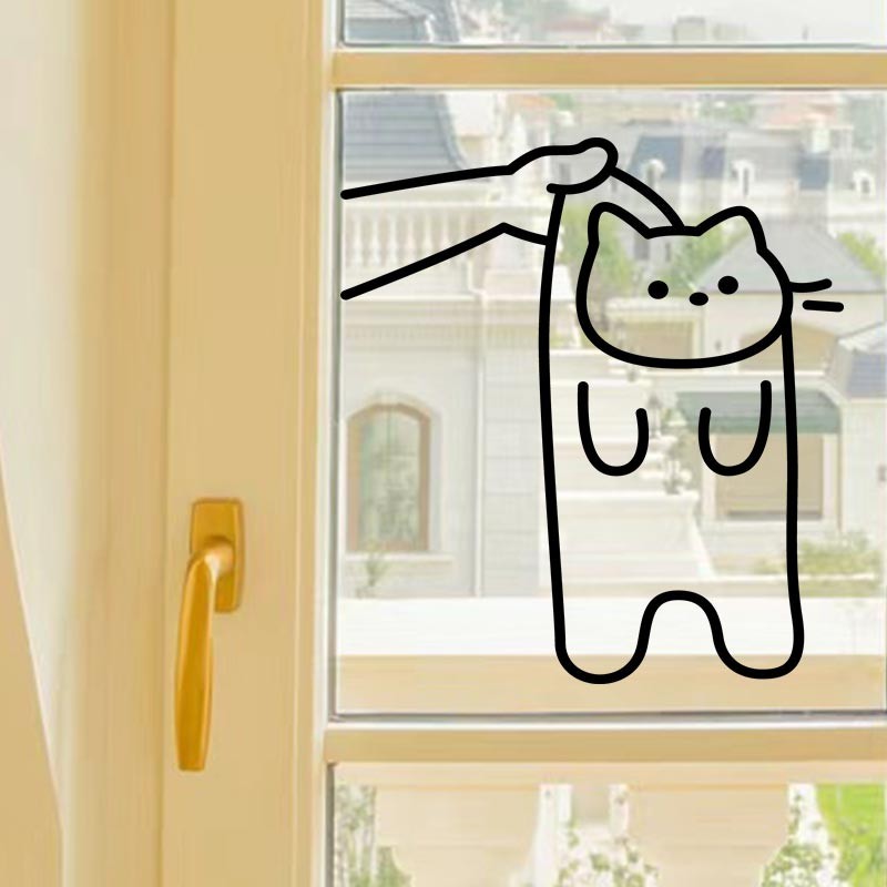 Ins Cat Sticker Creative Pet Shop Window Glass Door Sticker | Shopee ...