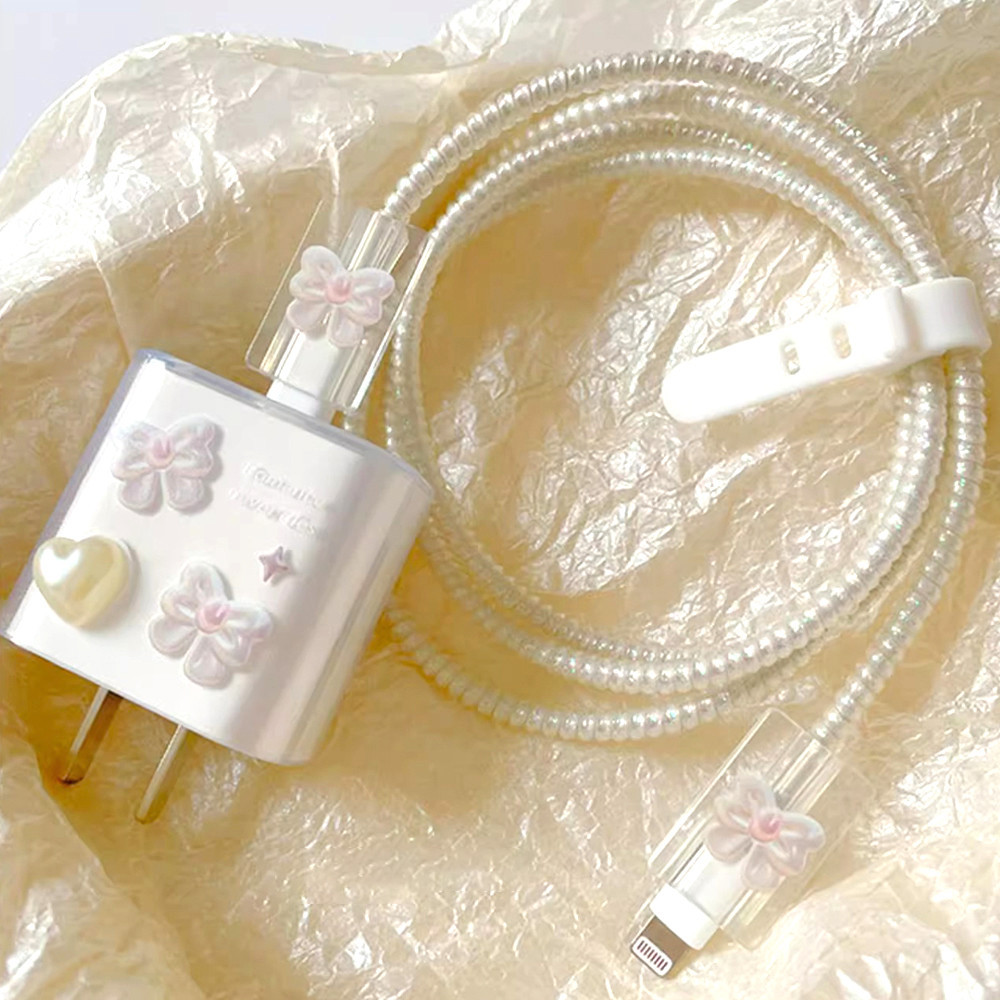 Simple Bowknot 3D Heart Transparent Adapter Protection Case for Iphone ...